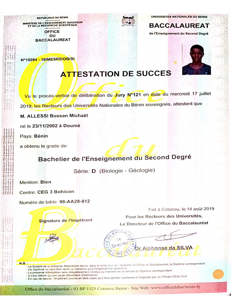 Attestation Bac | PDF