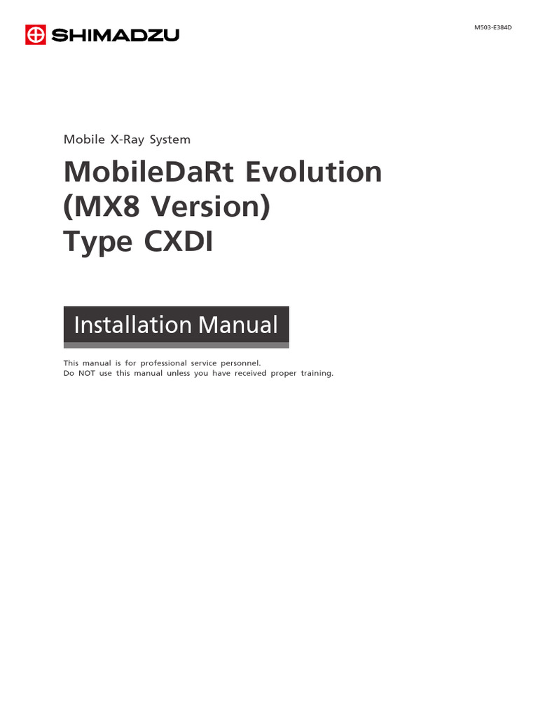 Mobiledart Evolution (Mx8 Version) Type Cxdi: Installation Manual | PDF ...