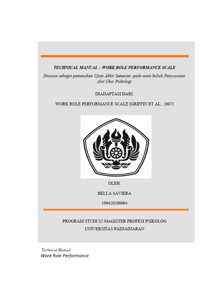 Uji Validitas Konstruk Work Role Performance | PDF