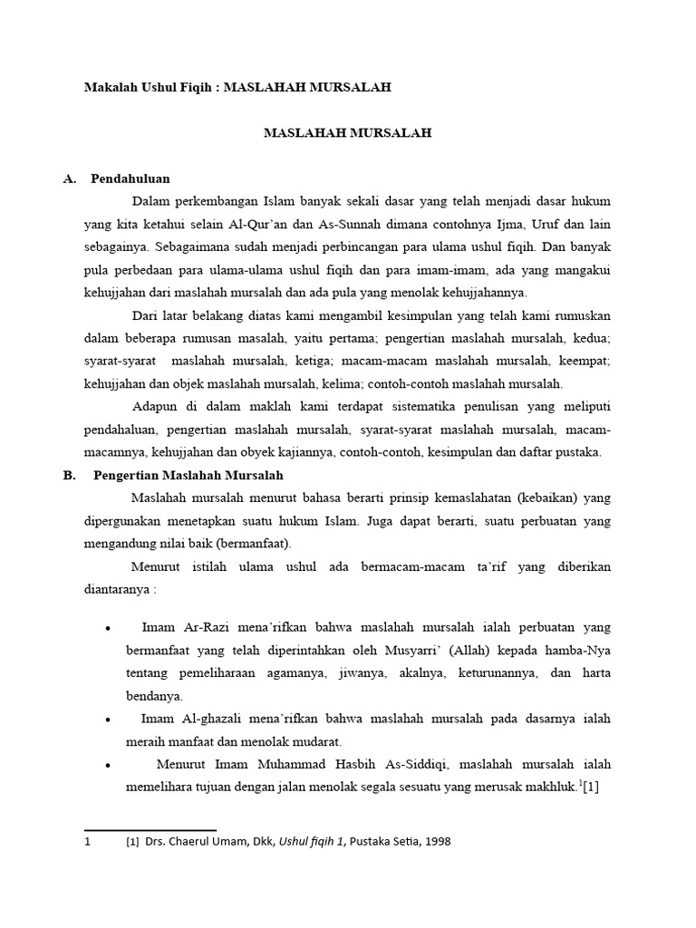 BAHAN PAK USTAD Makalah Ushul Fiqih | PDF
