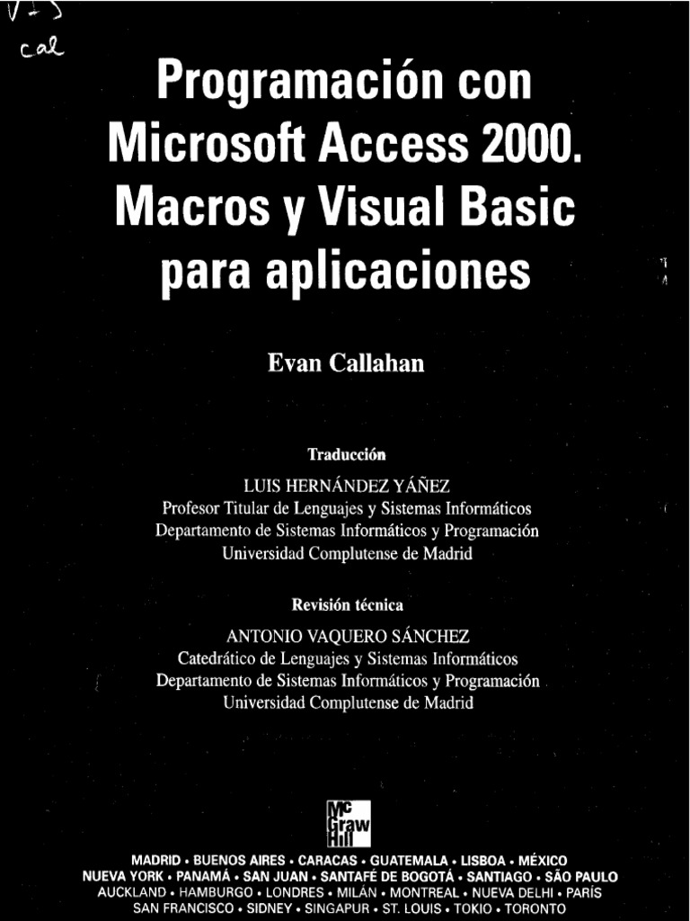 Programacion Con Microsoft Access Macros Y Visual Basic para Aplicaciones (Z-Lib - Io) | PDF