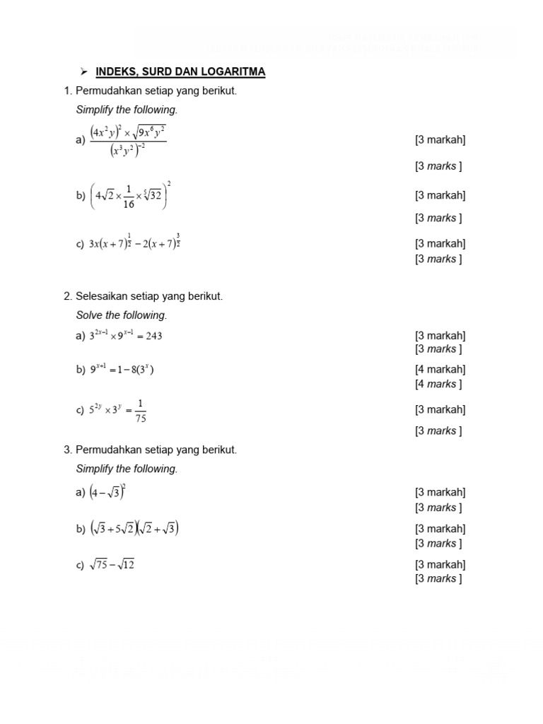 Bank Soalan (F4 AM) | PDF