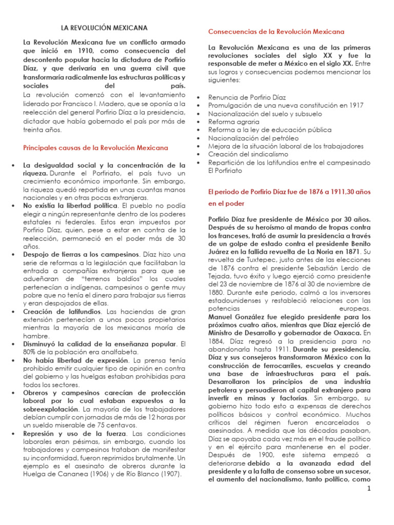 La Revolución Mexicana-1 | PDF | revolución mejicana | México