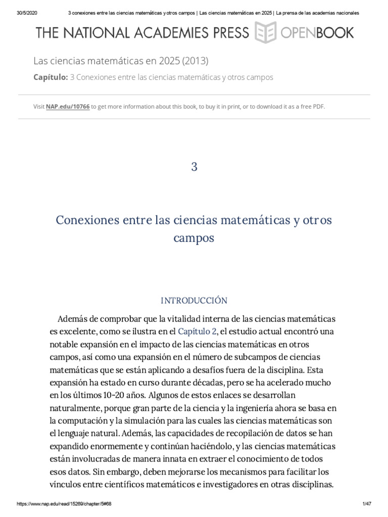 3 Conexiones Entre Las Ciencias Matemáticas y Otros Campos - Las Ciencias Matemáticas en 2025 ...