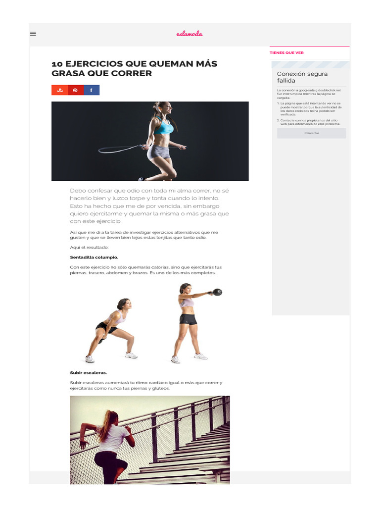 10 Ejercicios Que Queman Mas Grasa Que Correr | PDF