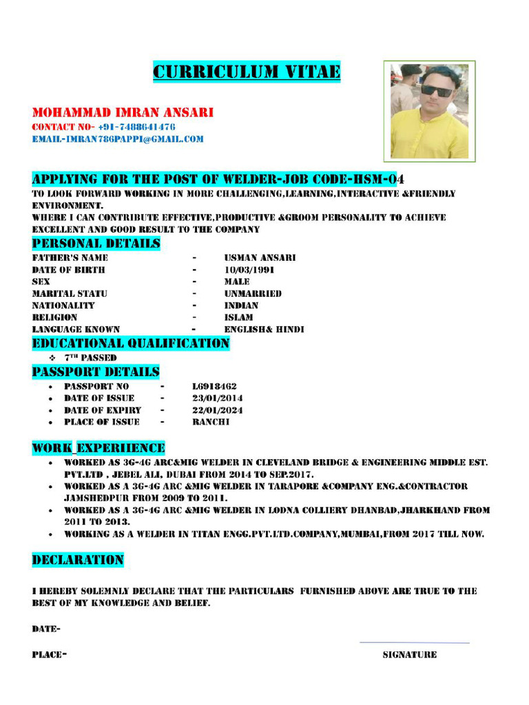 Imran CV | PDF