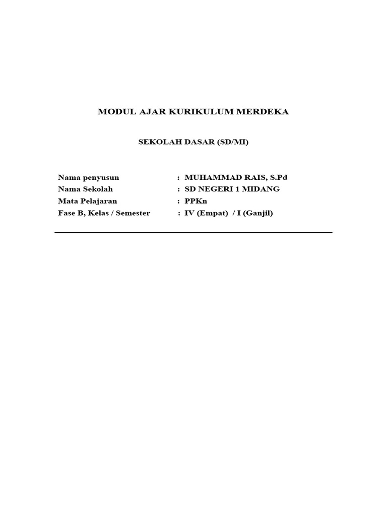 BAB 1 - PPKN Kls 4 | PDF