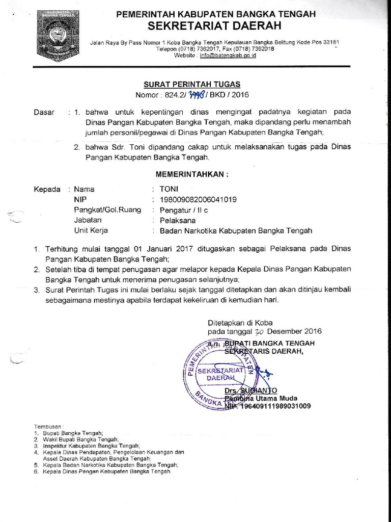 SPT 2017 Ke PANGAN | PDF