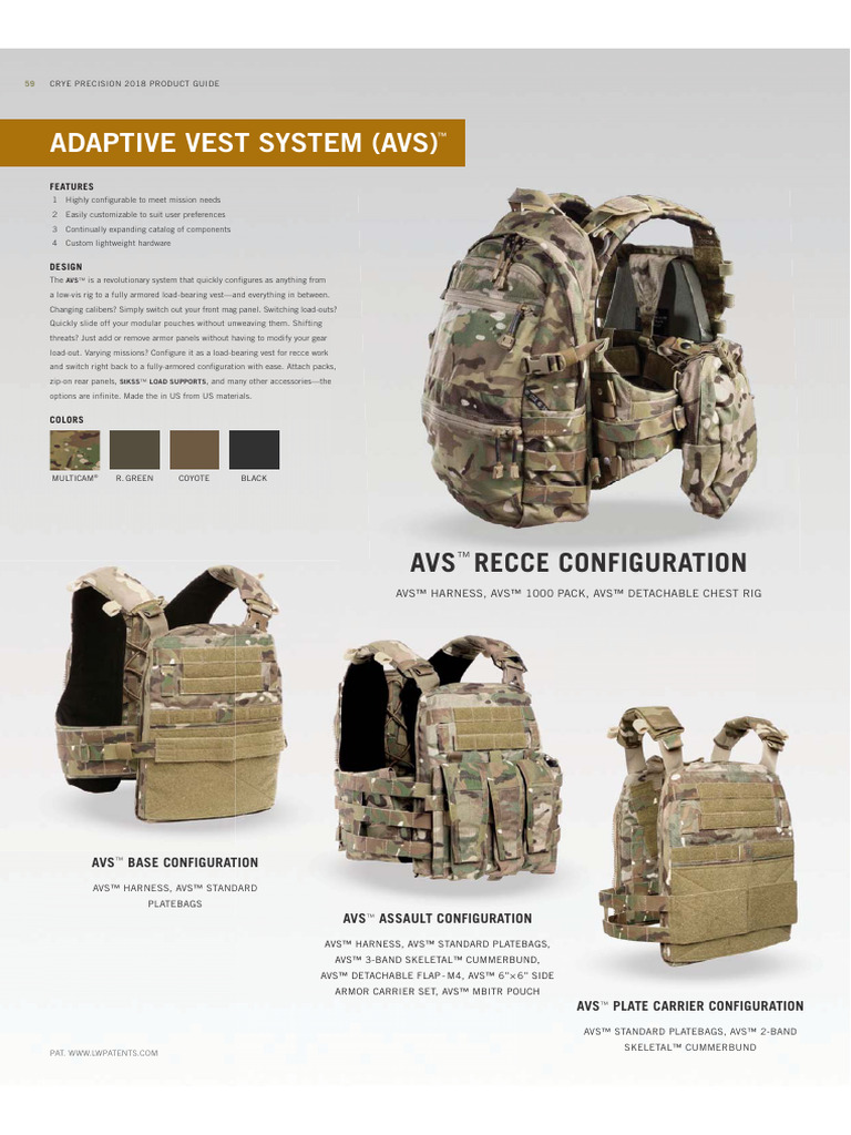 Crye Precision Avs | PDF | Equipment | Manufactured Goods