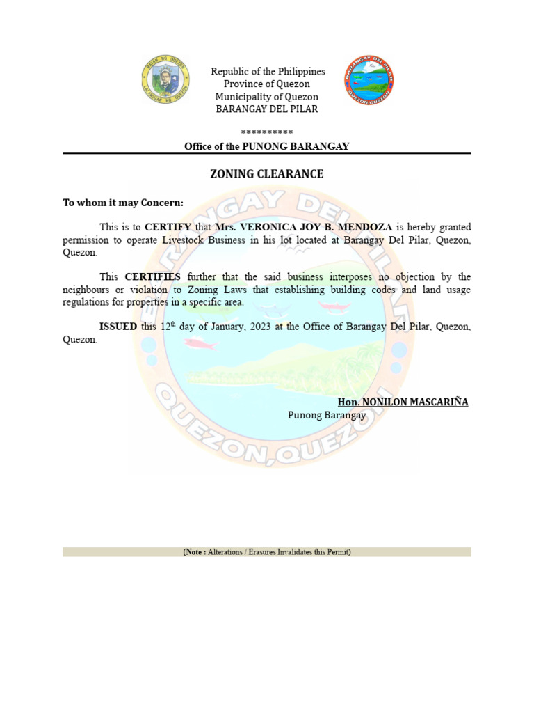 Zoning Clearance | PDF