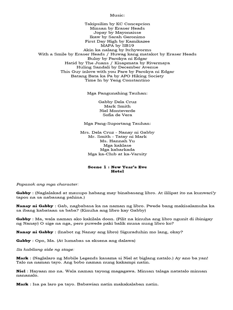 Gabi NG Kabataan Musical | PDF