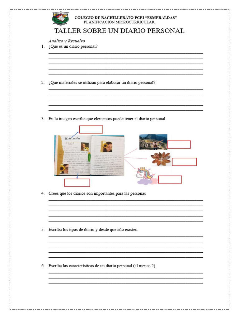 Taller sobre el Diario Personal | PDF | Diario