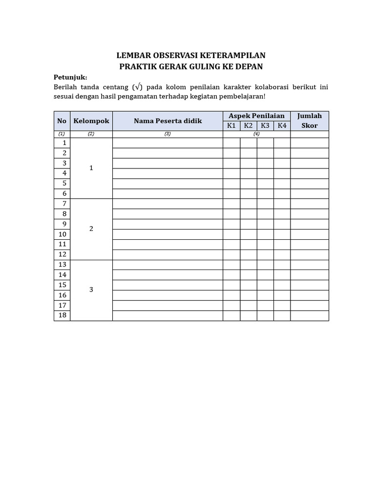 Lampiran MA - LEMBAR OBSERVASI KETERAMPILAN | PDF