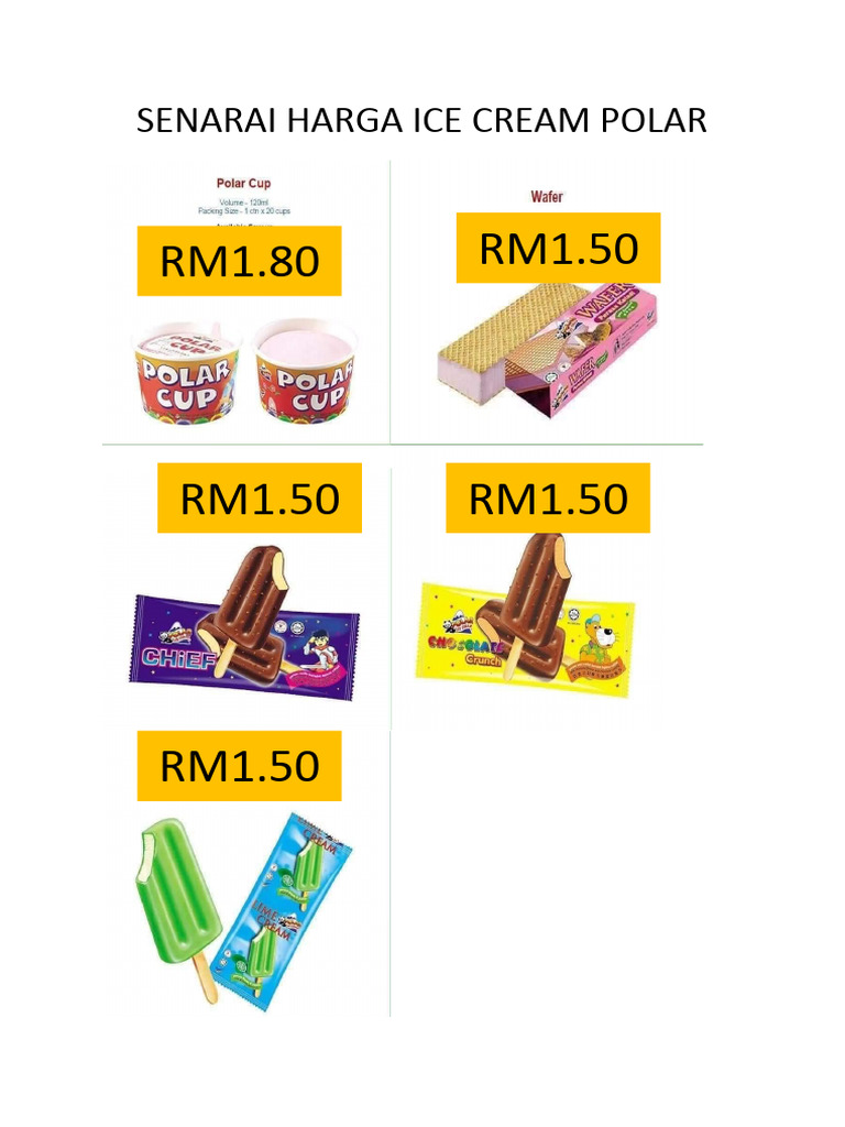 Senarai Harga Ice Cream Polar | PDF