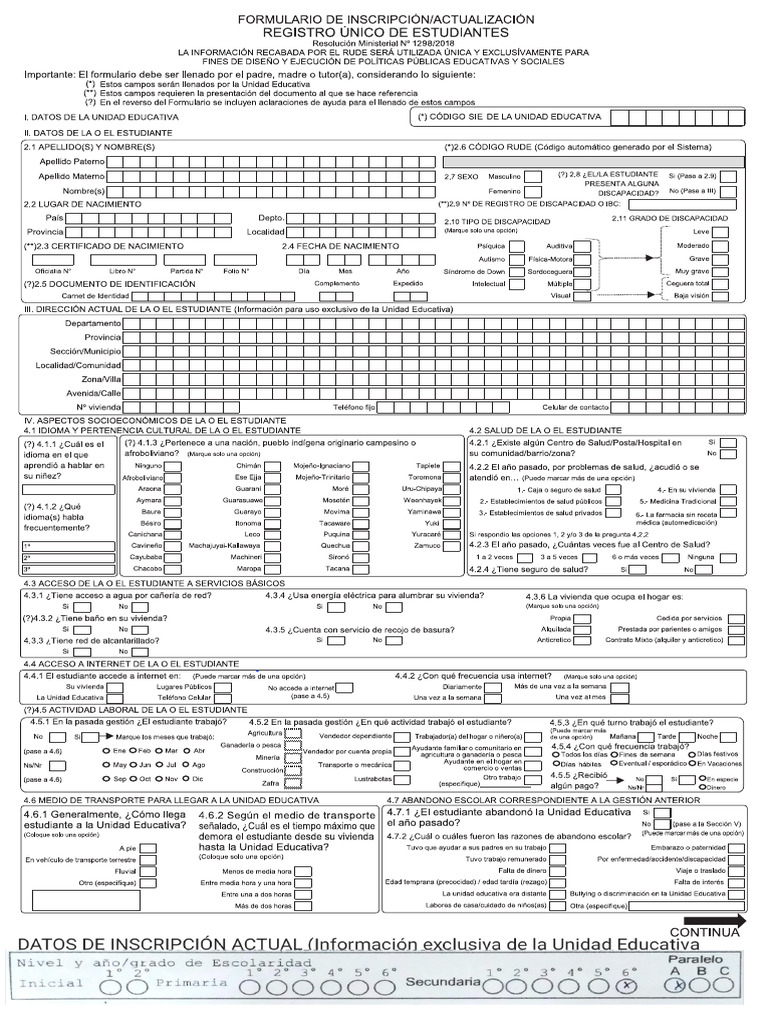 FORMULARIO RUDE | PDF