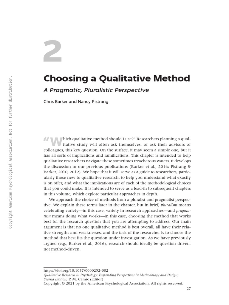 Barker y Pistrang, 2021 | PDF | Qualitative Research | Positivism