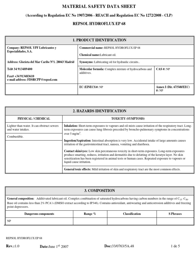 Repsol Oil | PDF | Dangerous Goods | Chemistry
