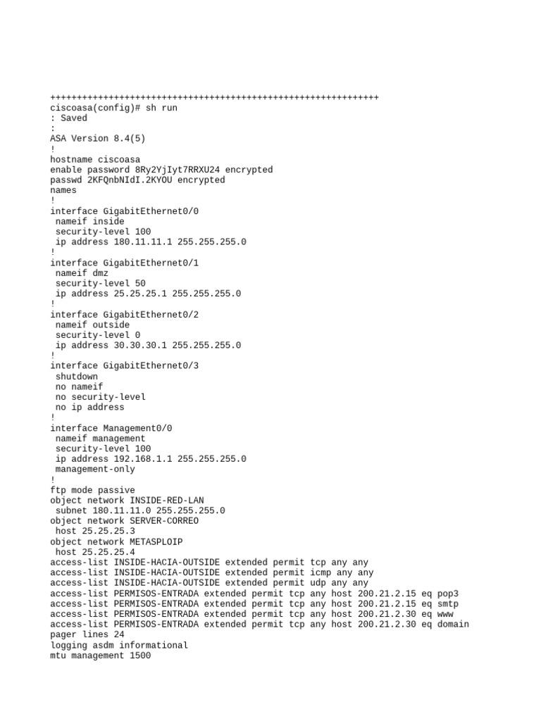 asa | PDF | Ip Address | Transmission Control Protocol