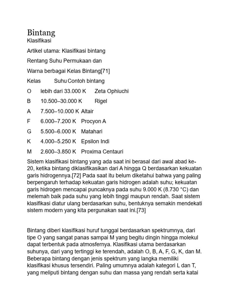 Klasifikasi Bintang Tipe O dan Komposisinya | PDF | Sains & Matematika