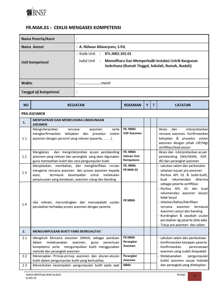 1.FORM MAK 01-Rev.02-Guidance | PDF