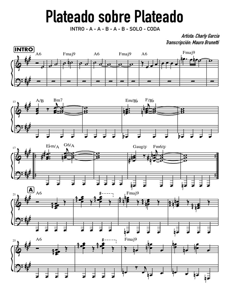 Charly Garcia - Plateado Sobre Plateado (Mauro Brunetti) | PDF