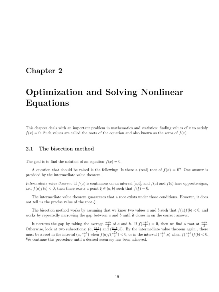 Chapter 2 Optimization And Solving Nonlinear Equations Pdf Applied Mathematics Mathematics