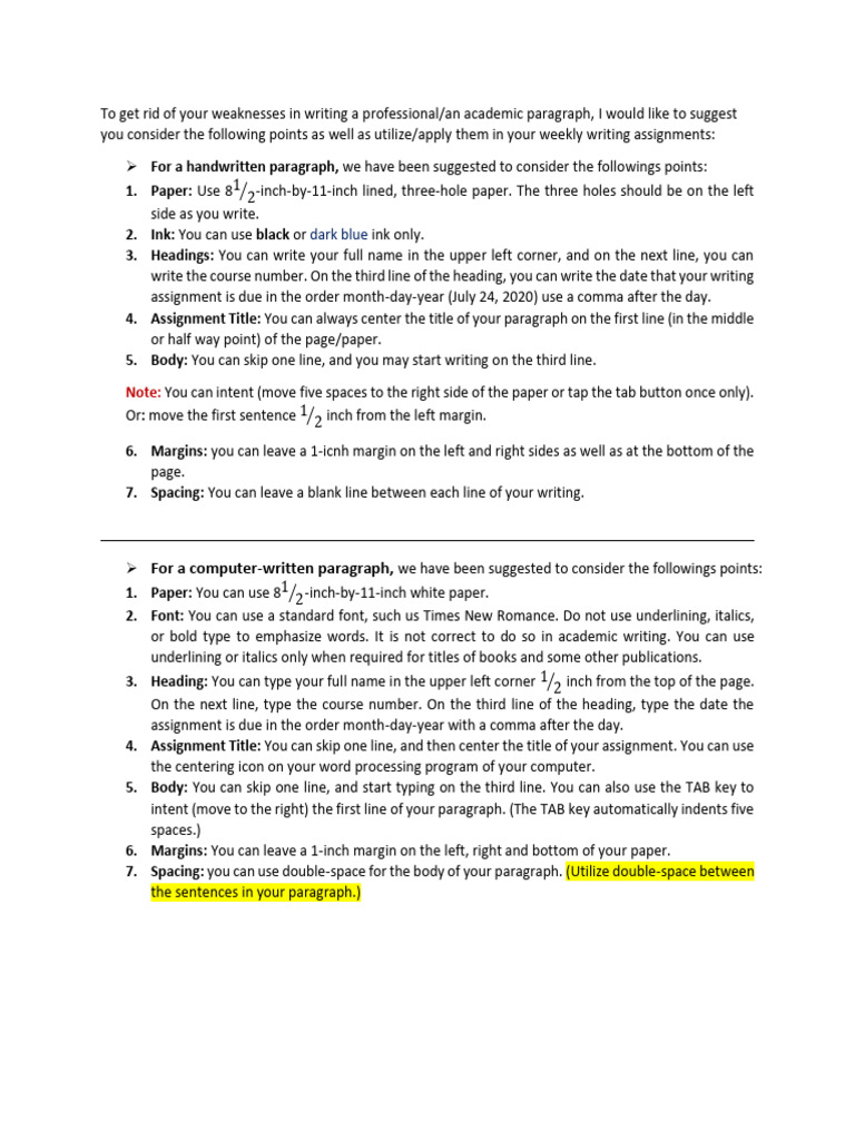Paragraph Guidelines | Download Free PDF | Paragraph | Text