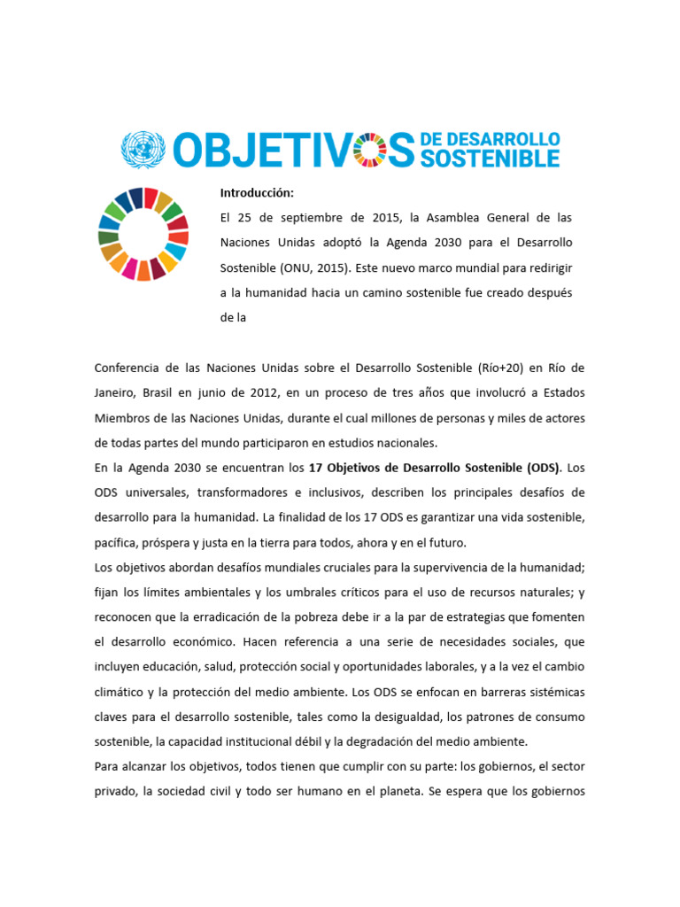 Lectura 1 Onu Ods - Ods 3.Docx | PDF | Sustentabilidad | Tasa de mortalidad