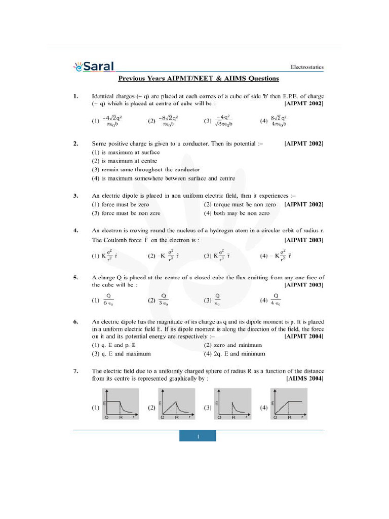 Chap1 ElectriChaerges Fields | PDF