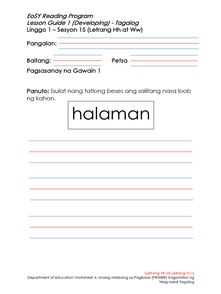 Tagalog Developing Wk5s15 | PDF