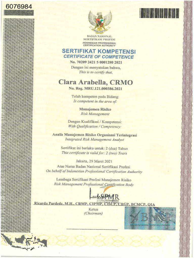 Certificate Crmo | PDF