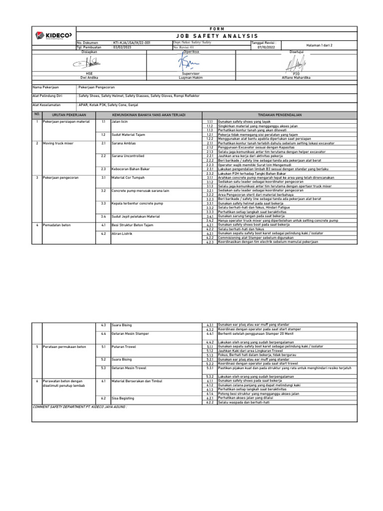 JSA Pengecoran | PDF