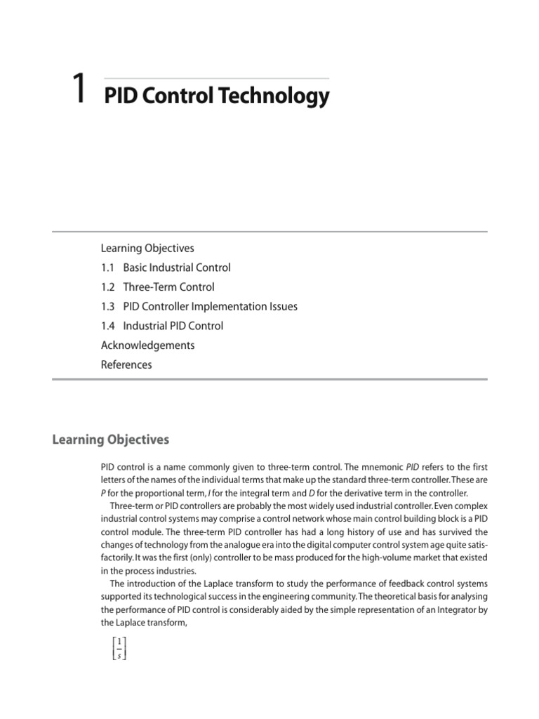 Pid Control Tech | PDF | Control Theory | Electrical Engineering