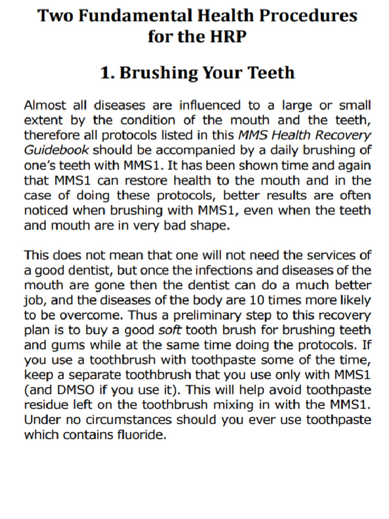 MMS Toothbrushing Protocol | PDF