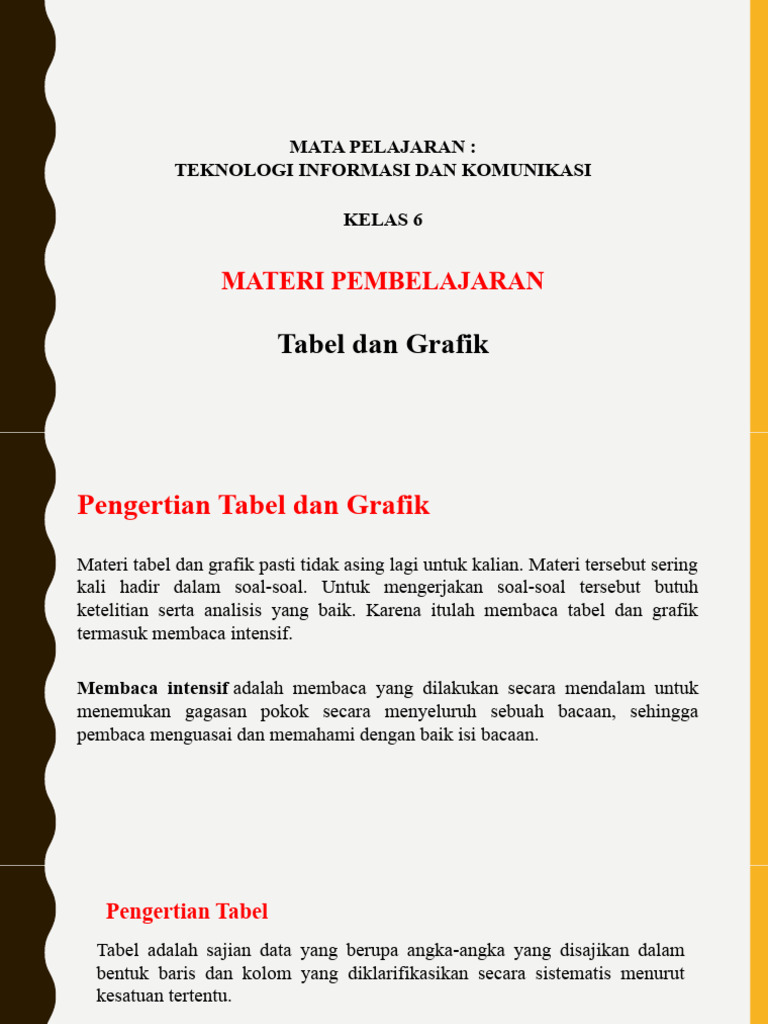 PENGERTIAN TABEL DAN GRAFIK | PDF