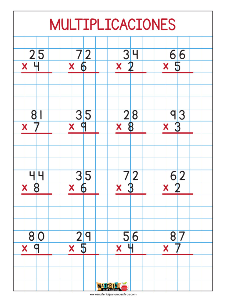 Ejercicios para Practicar Las Multiplicaciones | PDF | Juegos y actividades