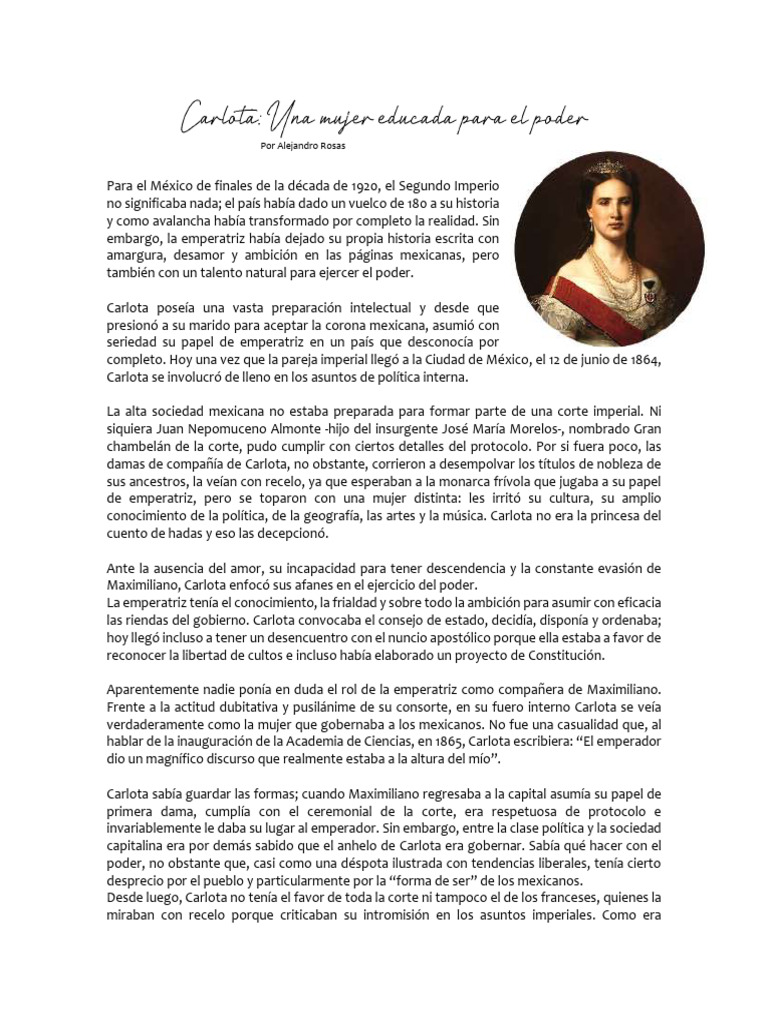 Biografía de la Emperatriz Carlota | PDF | Clásicos