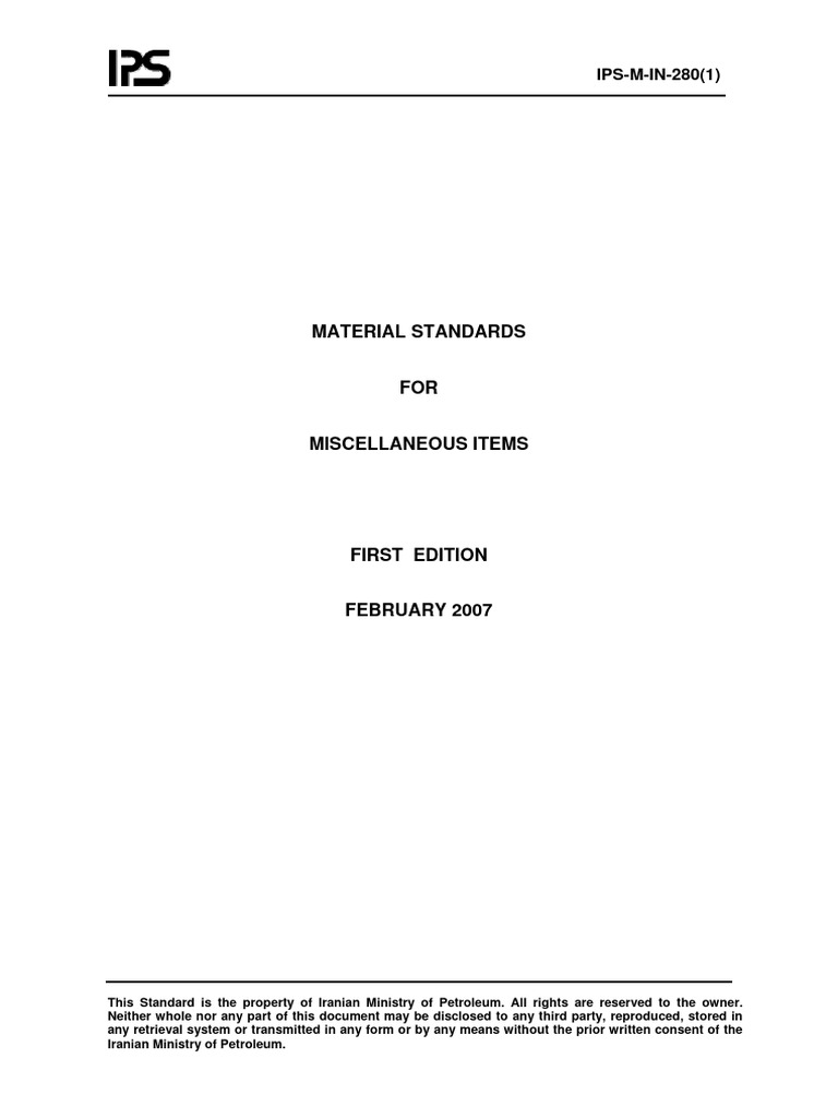 Material Standards: IPS-M-IN-280 | PDF | Instrumentation | Alternating ...