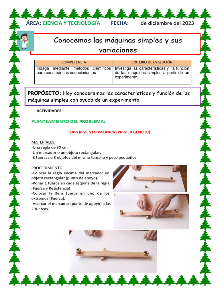 Experimento con Máquinas Simples | PDF | Experimentar | Palanca