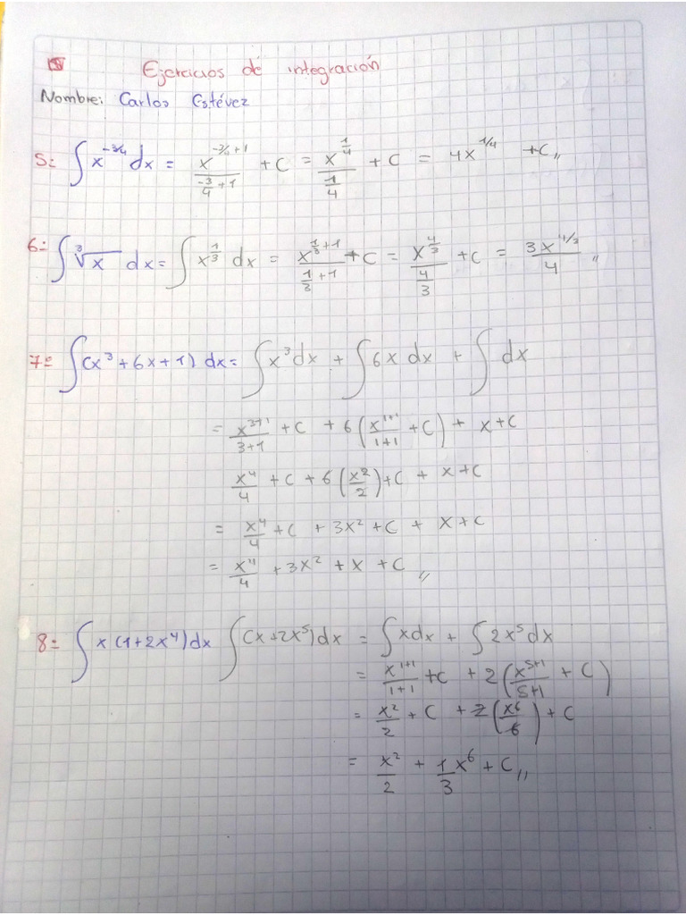 Ejercicios de Integración | PDF
