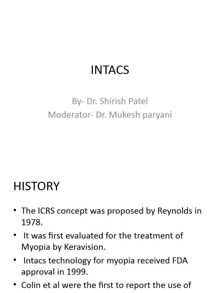 INTACS: Corneal Ring Implant Overview | PDF | Human Eye | Ophthalmology