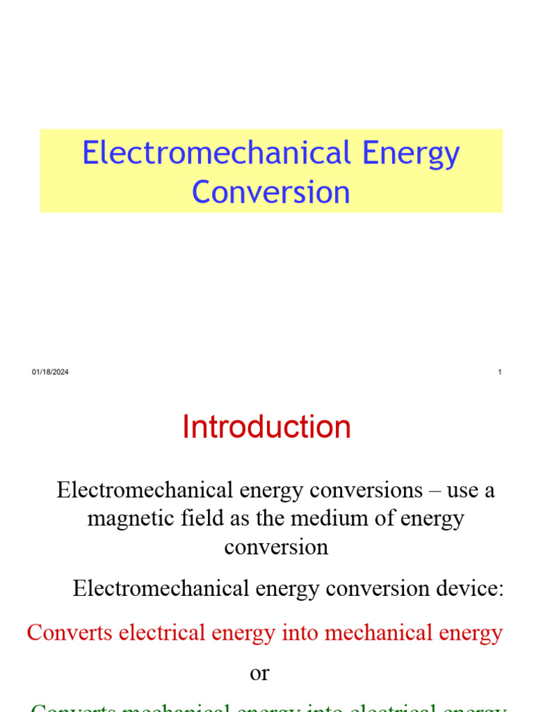 Electromechanical Energy Conversion | PDF | Magnetic Field ...