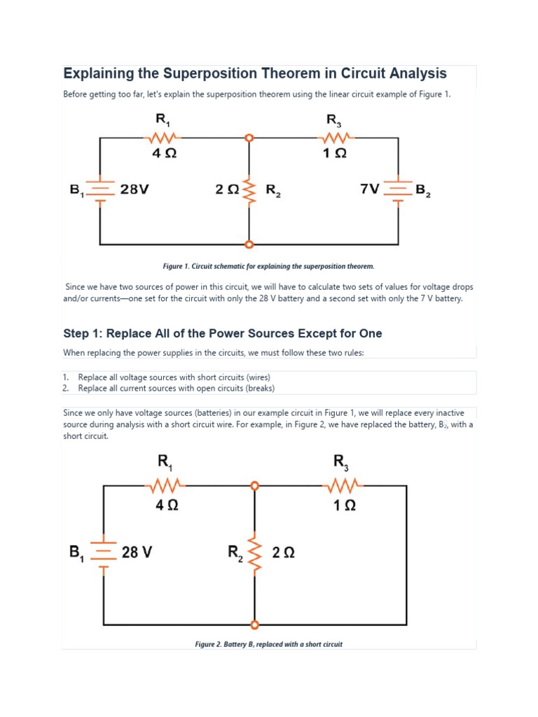 Superposition Theorem Sample Tutorial | PDF | Electrical Network | Resistor