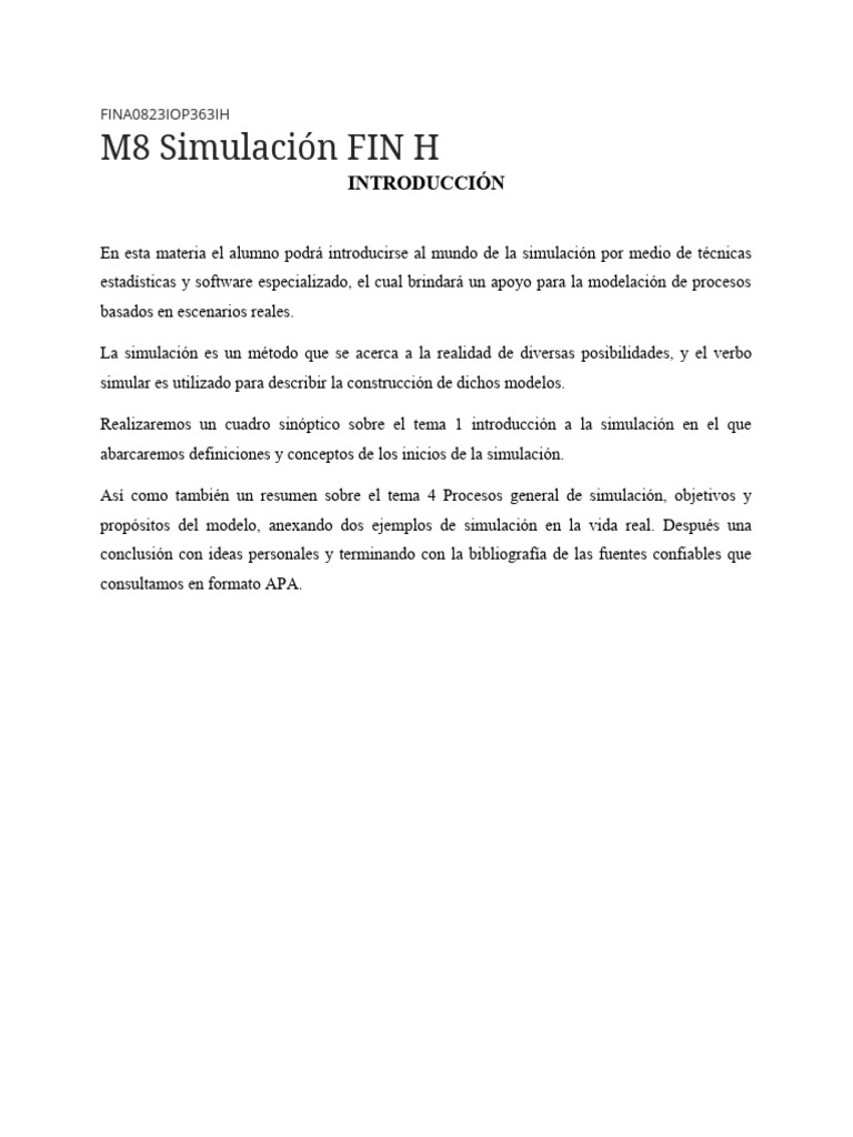 Universidad Virtual CNCI SIMULACION Actividad 1 | PDF | Simulación ...