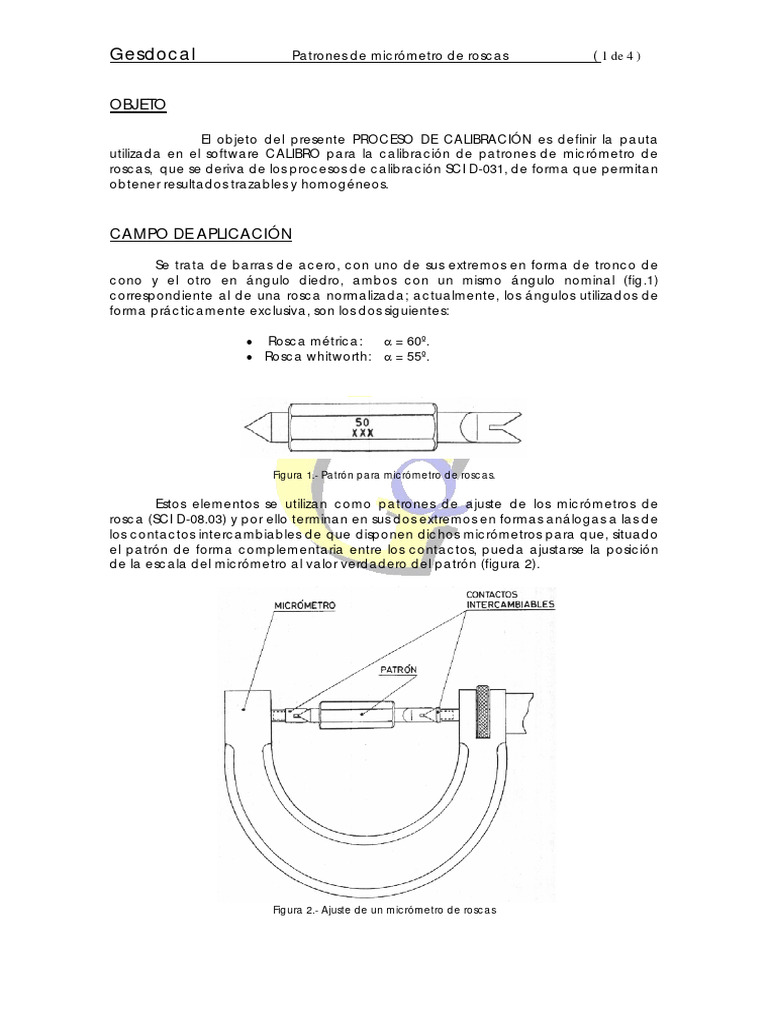 D-031 Patrones de micr$C3$B3metro Roscas | PDF | Metrología