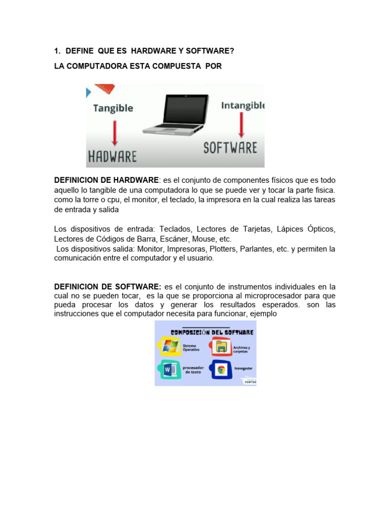Define Que Es Hardware y Software | PDF
