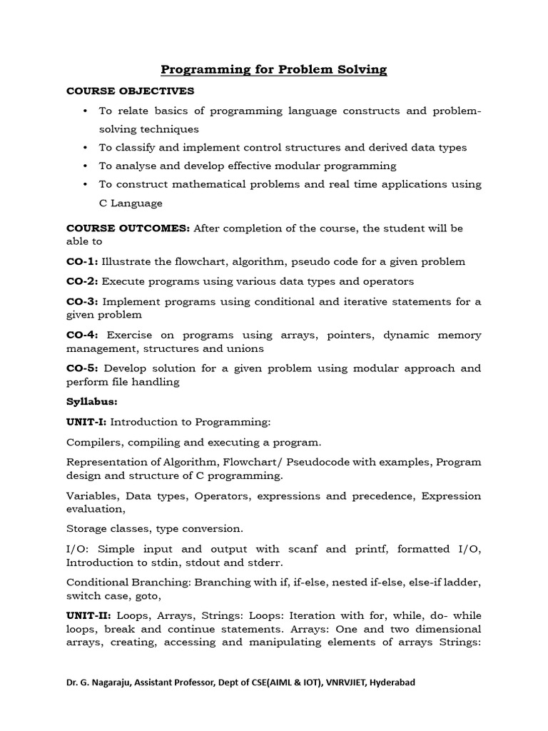 PPS Notes | PDF | Integer (Computer Science) | Algorithms
