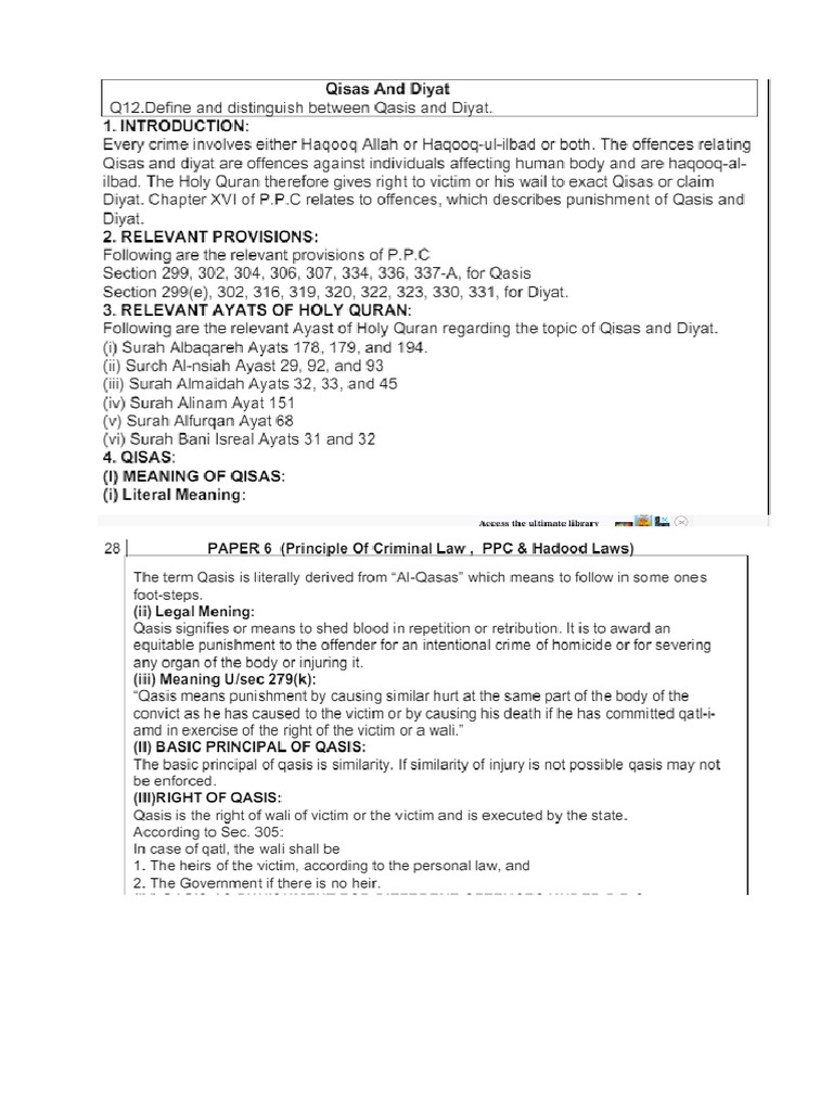 Qisas & Diyat PPC | PDF