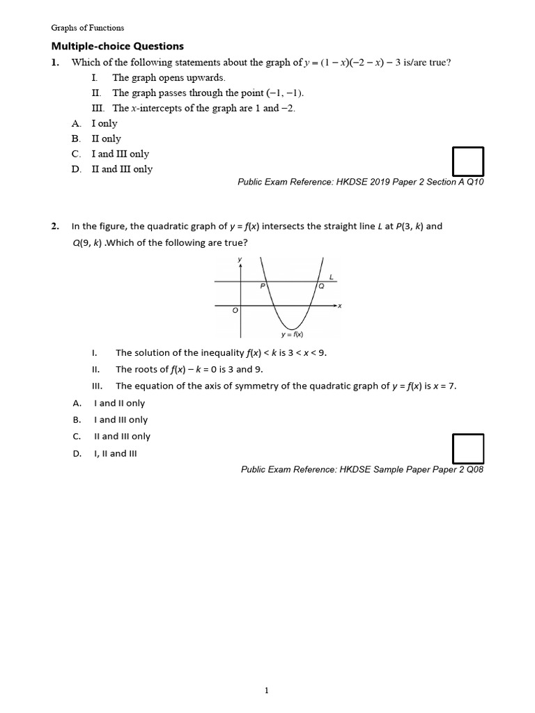 Graphs of Functions (Question) | PDF | Mathematical Relations | Graph ...