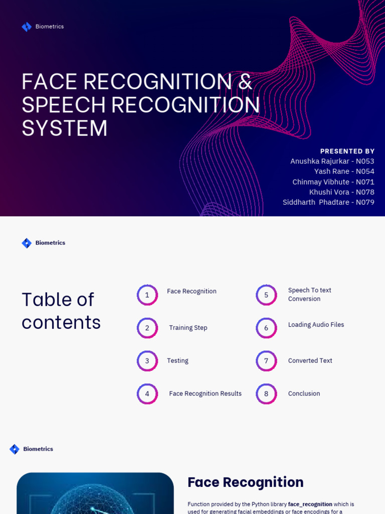 N078 Khushi Biom Project | PDF | Speech Recognition | Information ...
